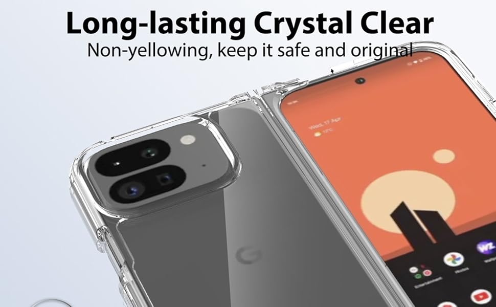 Amazon.com: KUGEW for Google Pixel 9 Pro Fold Case Clear, Slim Fit Lightweight Crystal Clear ...