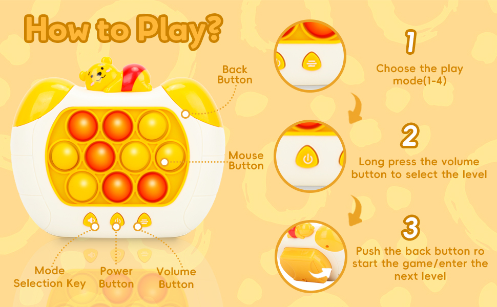 Amazon.com: THEPBRO Fast Push Pop Game It Handheld Quick Push Pop Game It Fidget Toys for Kids ...