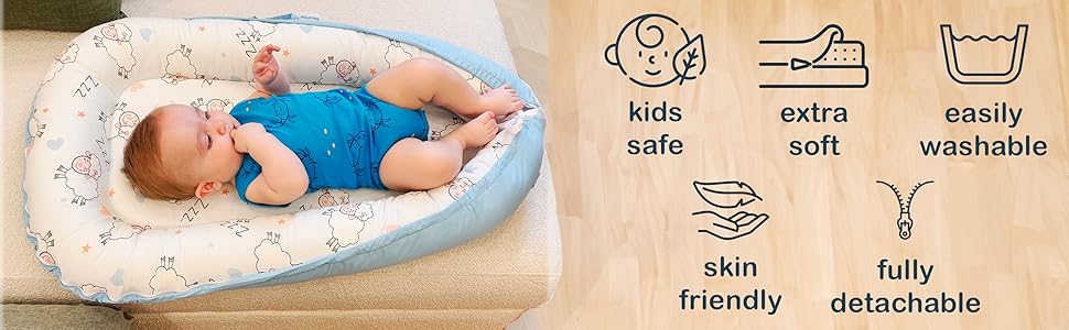 Amazon.com : Macardac Baby Lounger For Newborn,100% Cotton Breathable ...