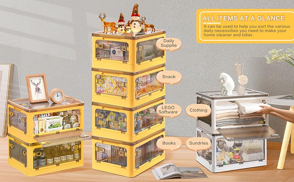 LINYAPRY 28 Liters Storage Bins with Lids, 2 Packs Large Plastic ...