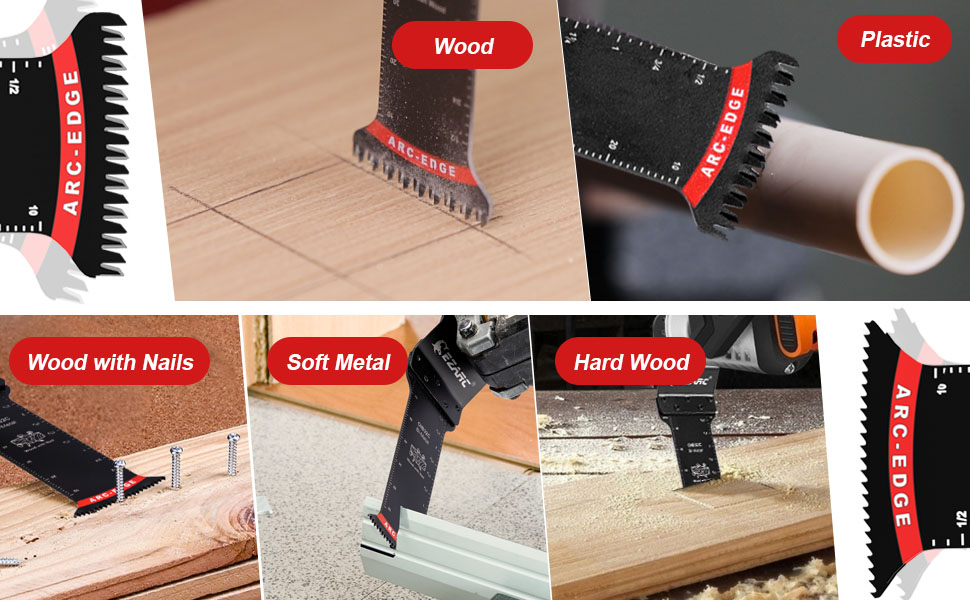 EZARC Oscillating Saw Blades - 10 PCS Extra-Long Reach Arc Edge Multitool with Japanese Teeth ...