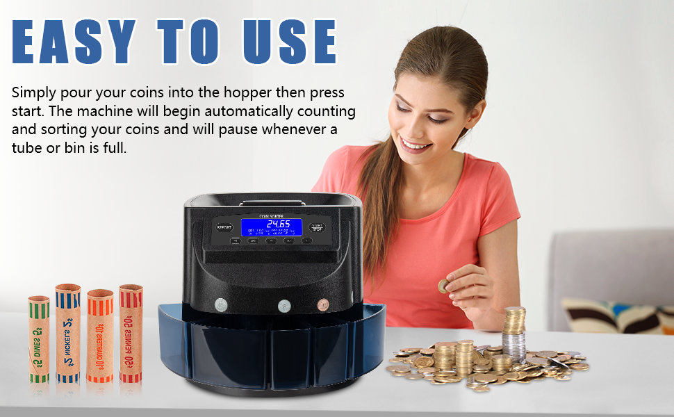 Amazon.com : Coin Counter Coin Sorters Machine - with LCD Display for USD Coin 1￠ 5￠ 10￠ 25￠ $1 ...
