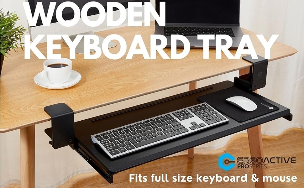 Amazon.com: ErgoActive Wide Under Desk Slide Out Keyboard Tray with ...