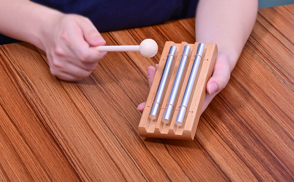 Amazon.com: LIEKE 3 Tone Hand Chime Bell Instrument Trio Classroom ...