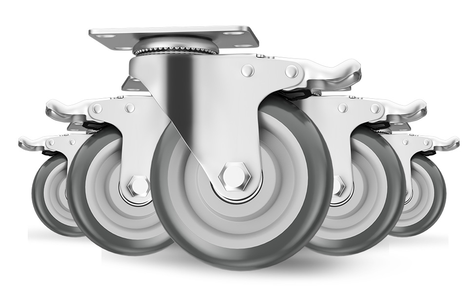 4 inch Caster Wheels, Casters Set of 4 Heavy Duty - CLOATFET Locking Swivel Casters with Brake ...