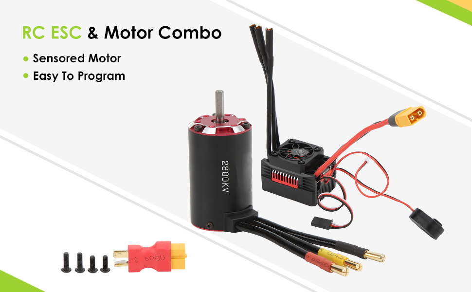 Rc Esc and Motor Combo, 3660 2800Kv Brushless Motor and 60A Esc Kit ...