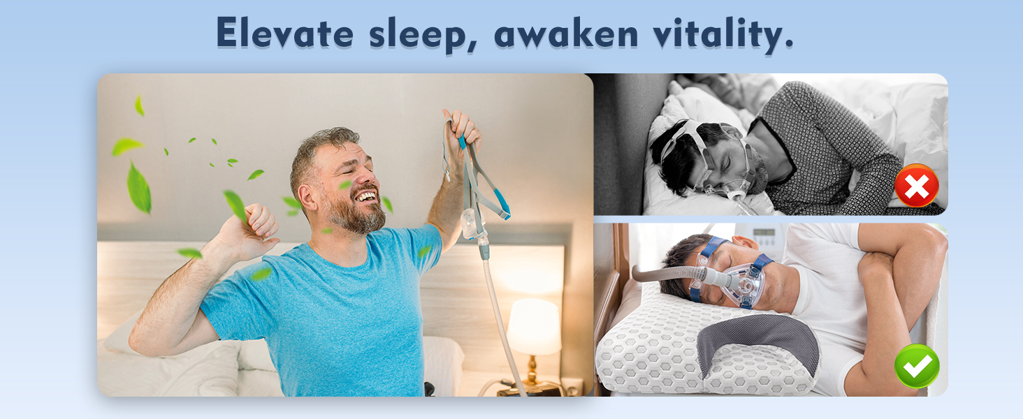 Amazon.com: IKSTAR CPAP Pillow for Side Sleeper, Sleep Apnea Pillow for Sleeping, CPAP Nasal ...