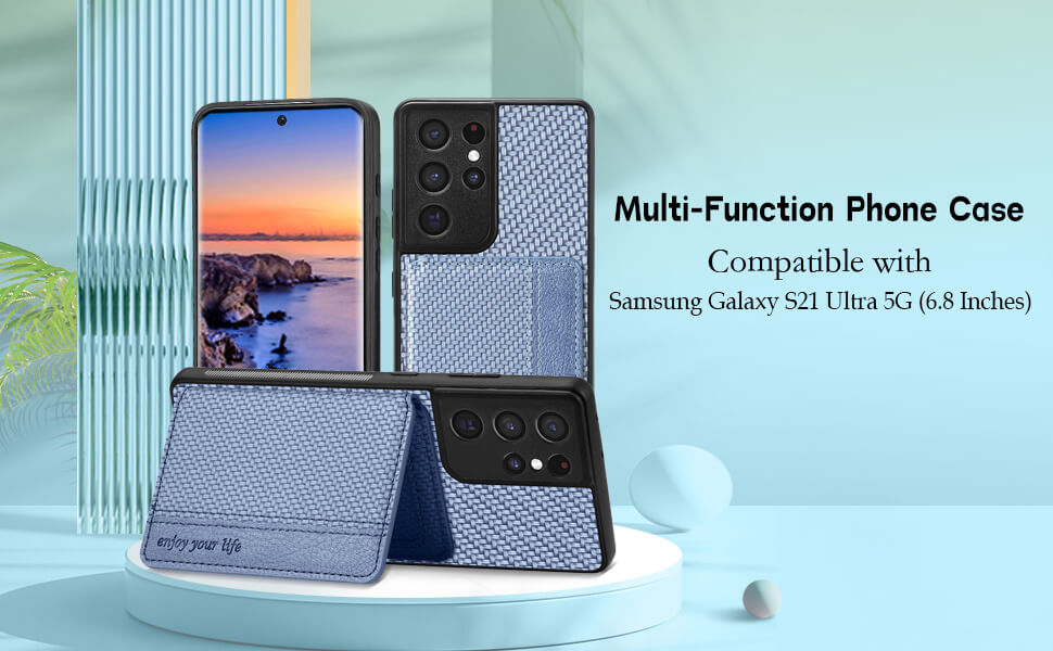 Amazon.com: JanCalm S21 Ultra Case Card Holder,for Galaxy S21 Ultra Case,[RFID Blocking Slots ...