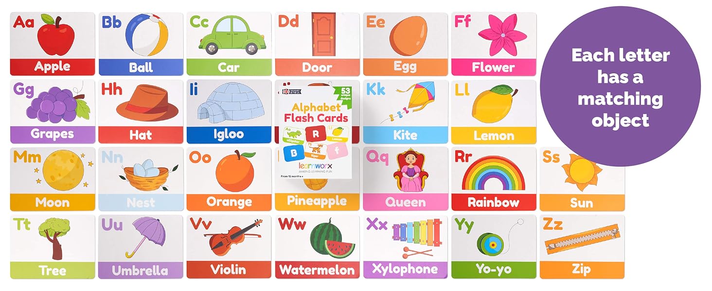 Alphabet ABC Flash Cards for Toddlers 2-4 Years - 52 Flashcards – ABC Cards - Uppercase and ...