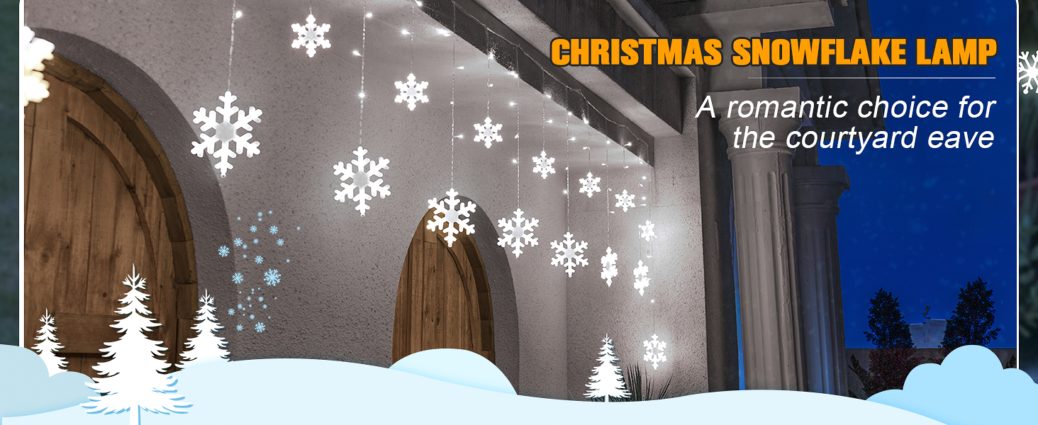 Amazon.com: Aulanto Christmas Snowflake Lights, 14 Drops Cool White 11 ...