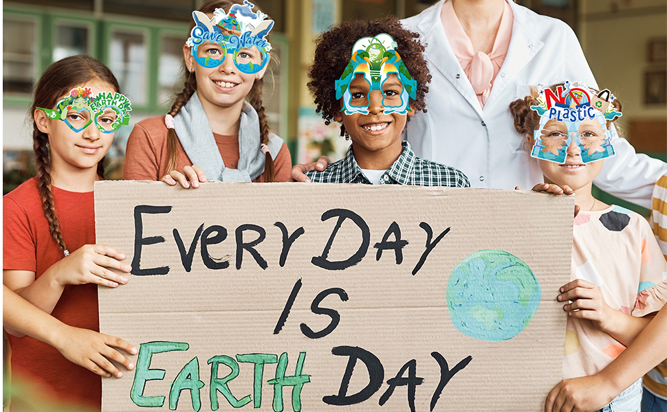 Amazon.com: HOWAF 28pcs Earth Day Decorations Paper Glasses, Earth Day ...