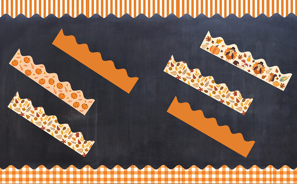 Amazon.com: 78Ft Fall Bulletin Board Borders Autumn Thanksgiving ...