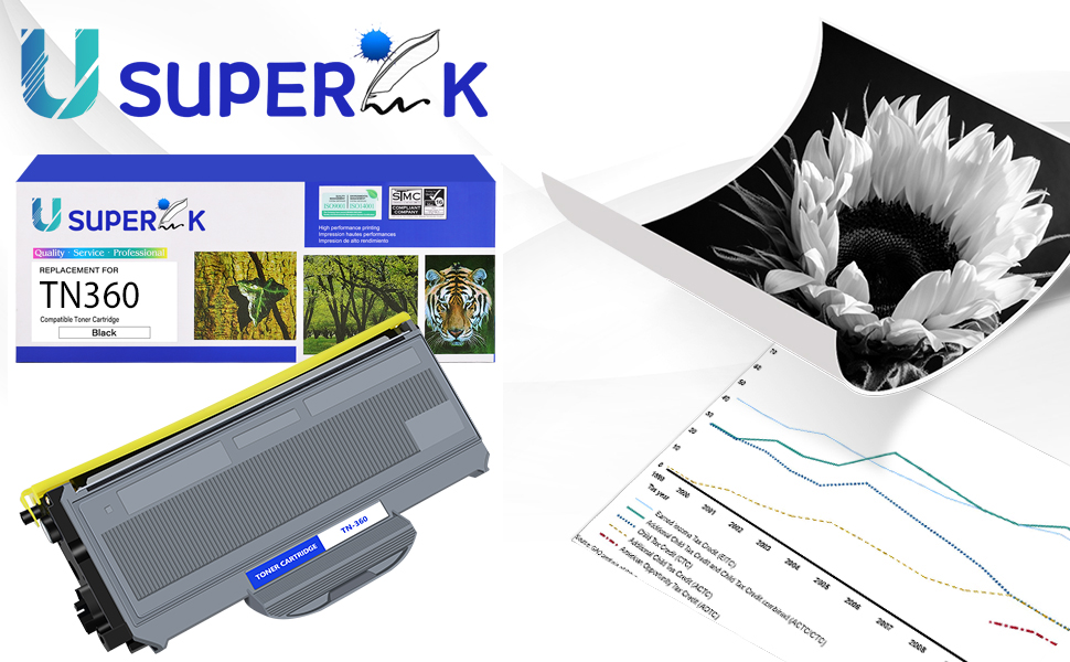 Amazon.com: SuperInk High Yield Compatible Toner Cartridge Replacement for Brother TN360 TN-360 ...