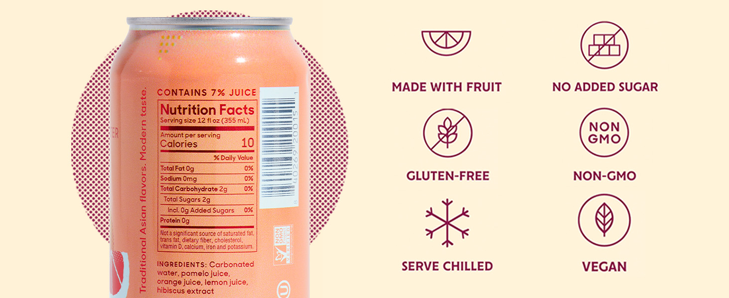 Amazon.com: Sanzo Flavored Sparkling Water - Pomelo (Grapefruit) 12-Pack - Carbonated Drink Made ...