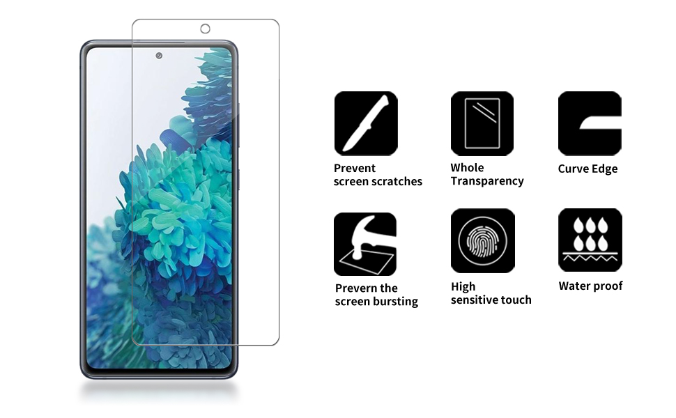 Amazon.com: iCsapr 4 Pack Glass Screen Protector Compatible for Samsung Galaxy S20 FE 5G / SM ...