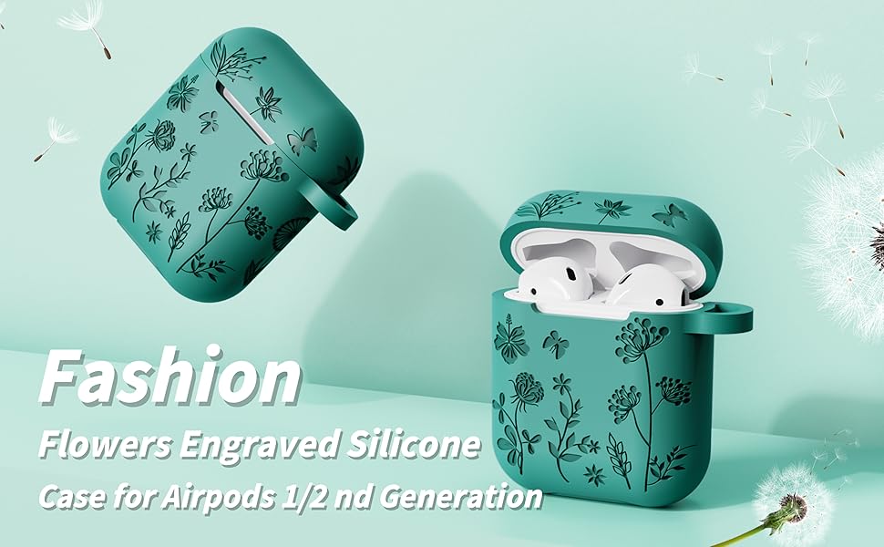 Amazon.com: DXITROMI Compatible with Airpods Case - Flower Engraved Soft Silicone Case for ...