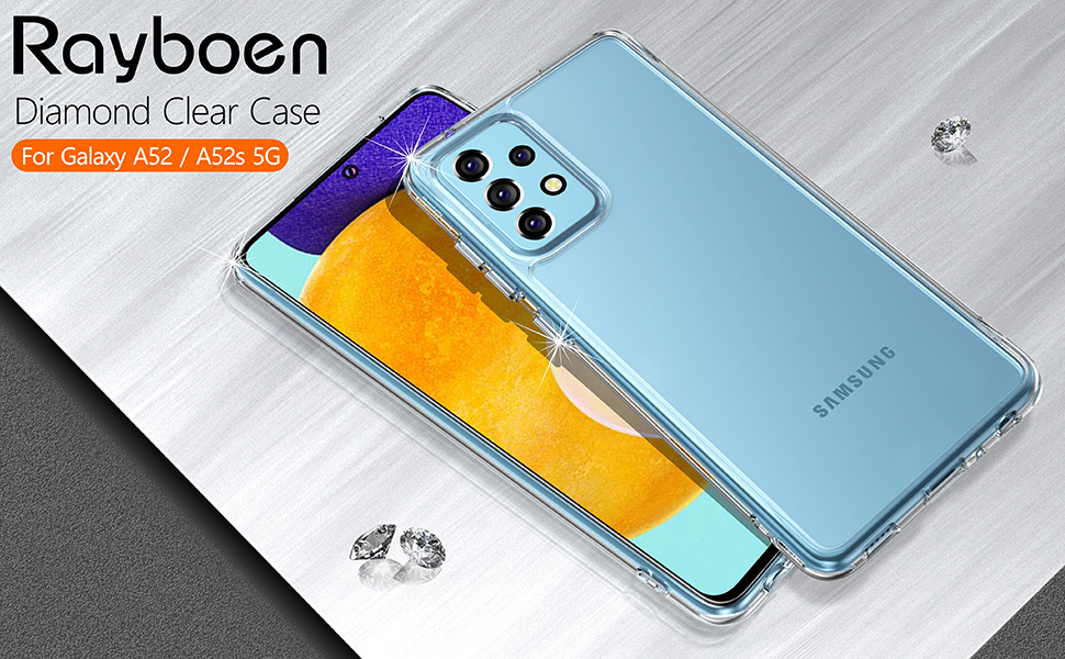 Amazon.com: Rayboen for Samsung Galaxy A52 5G Phone Case Clear Shockproof Hard Back Samsung A52 ...