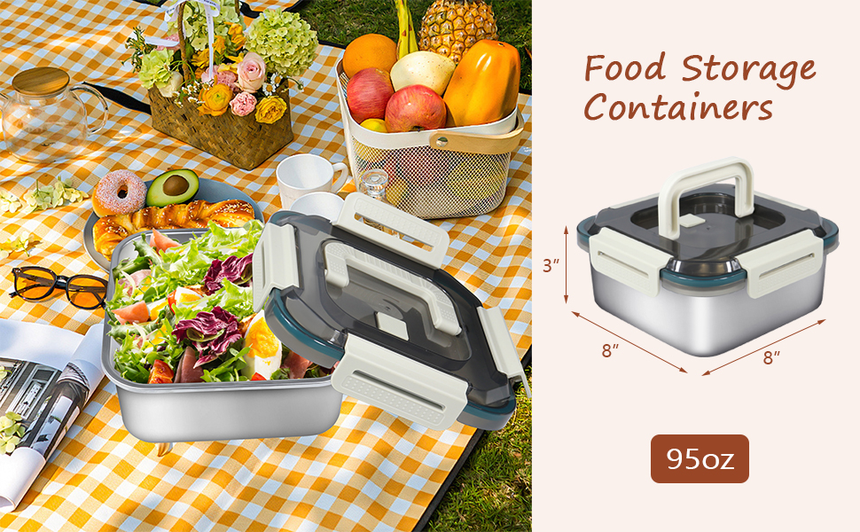 Amazon.com: ATRDTO Stainless Steel Food Storage Containers with Lids Airtight Food Containers ...