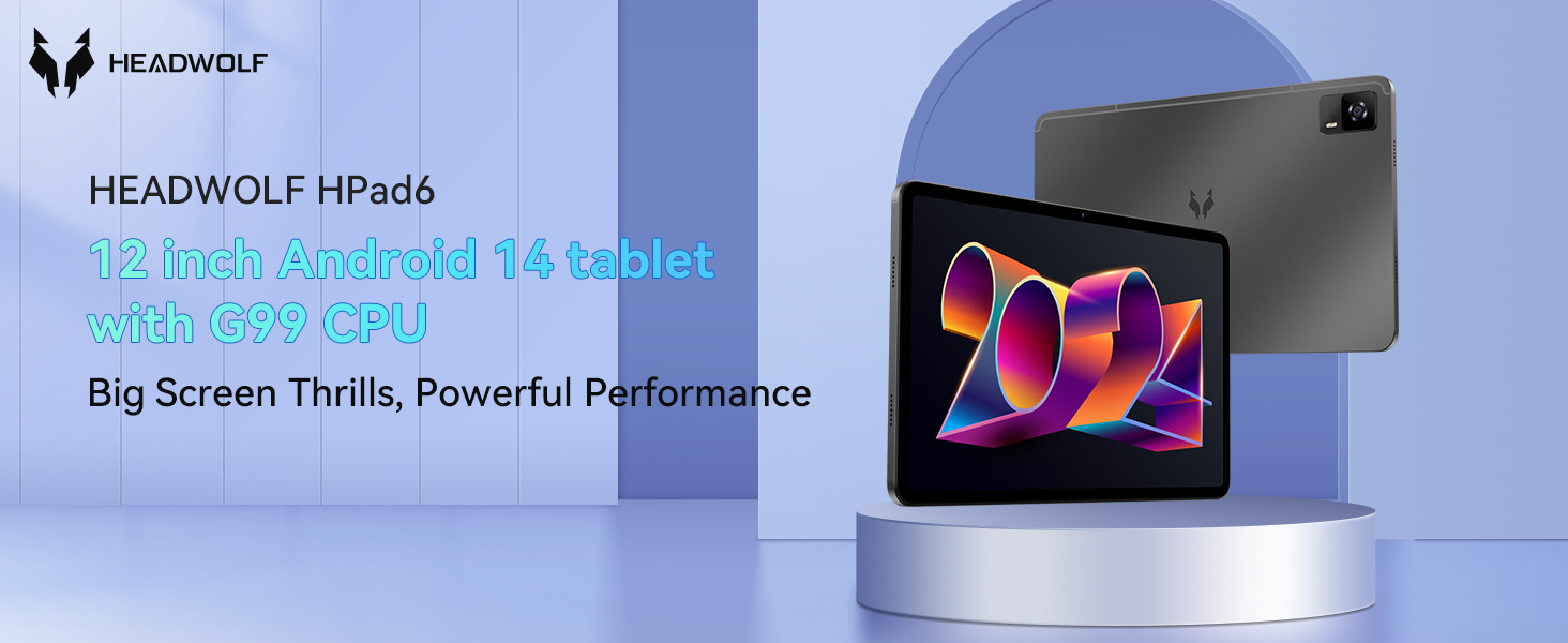 Android 14 Tablet 12inch with Widevine L1, Headwolf HPad6 Helio G99 Octa Core Android Tablet,2K ...