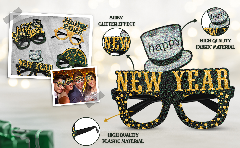 Amazon.com: KatchOn, 2025 Glasses New Years Eve - Pack of 6 | Plastic ...