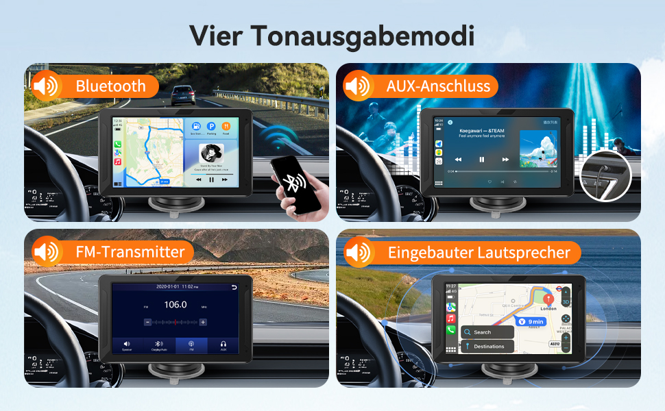 Alpinetech Android Car Display & Carplay Display, 7 Inch Car Play ...