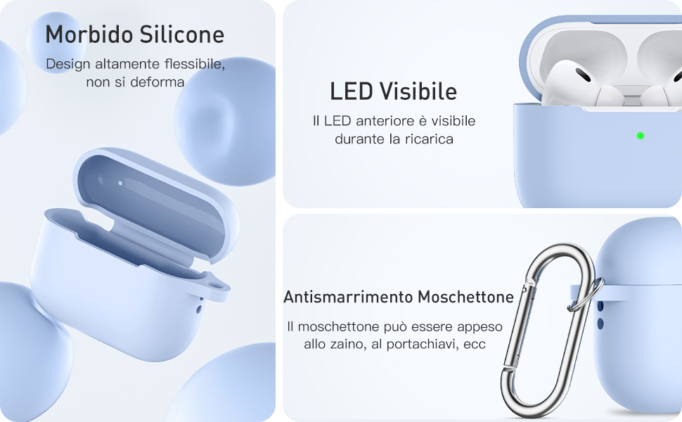 Easuny Custodia per AirPods PRO 2/1 (2022/2019) - Silicone Cover per AirPods PRO 2nd/1st Case ...