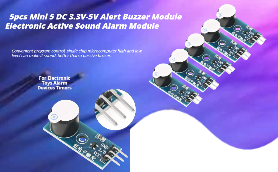 Amazon.com: Oumefar Mini 5pcs DC 3.3V-5V Alert Buzzer Module Electronic ...
