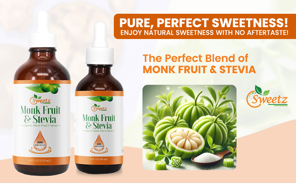 Amazon.com: Monk Fruit & Stevia Liquid Sweetener Drops - Natural Sweeteners & Sugar Alternatives ...