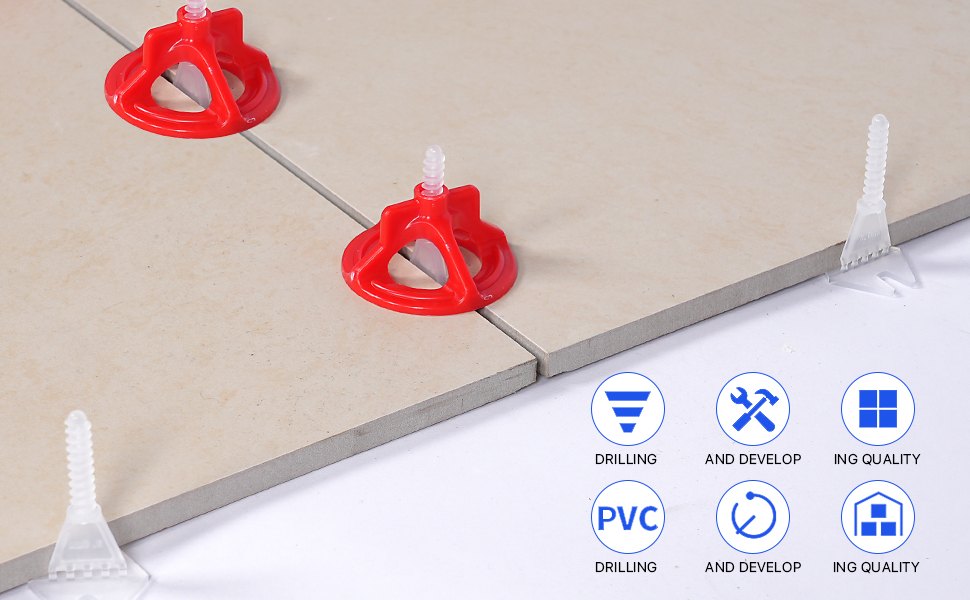 HRGGN Professional Tile Leveling System Kit，Anti-Loosening Spacers/Wall ...