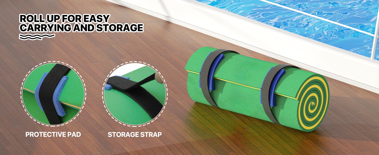 Amazon.com: MADOG 6 x 3 Ft Outdoor Floating Water Mat for Adult Beach ...