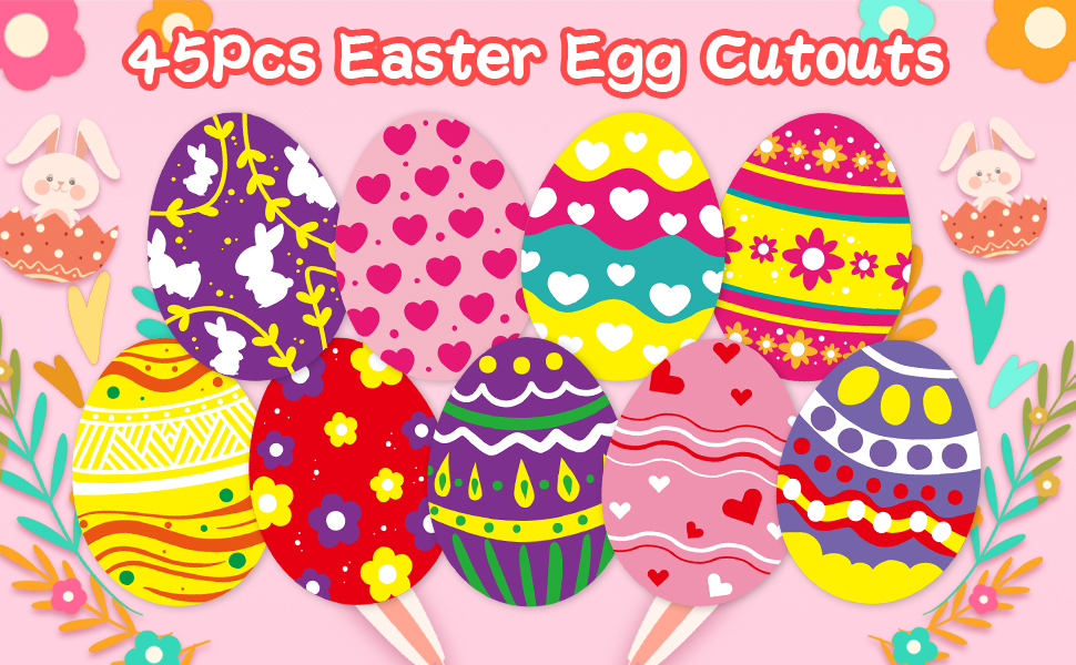 Amazon.com: Easter Egg Cutouts for Spring Bulletin Board Classroom ...