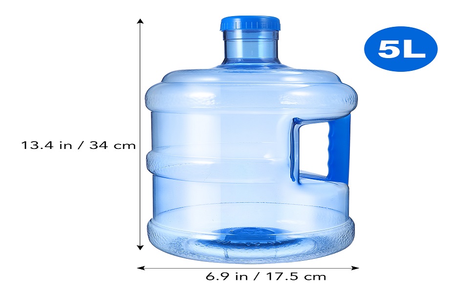 Amazon.com: VICASKY 5L Water Bottle with Screw Cap BPA Free Food Grade Mineral Water Bottle Jug ...