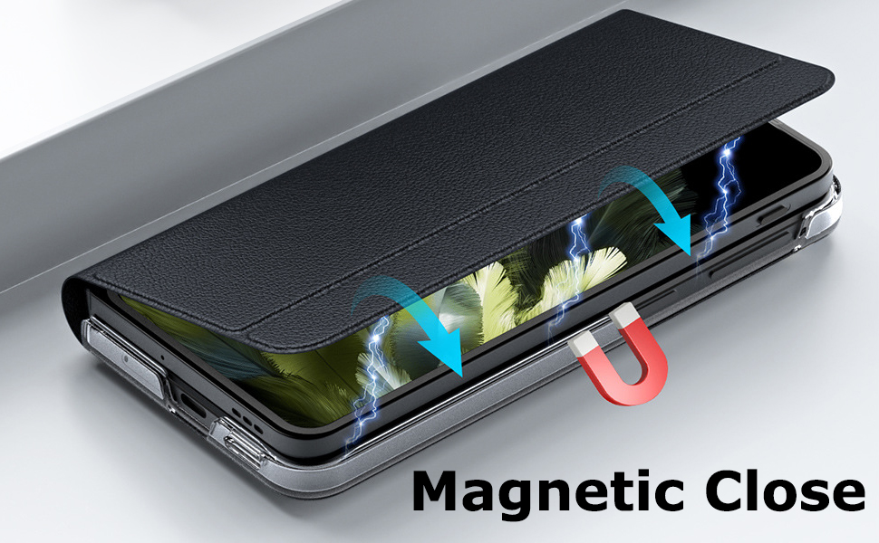 Amazon.com: YQODSZ for OnePlus Open Leather Flip Case, Classic PU Leather Flip Cover with ...