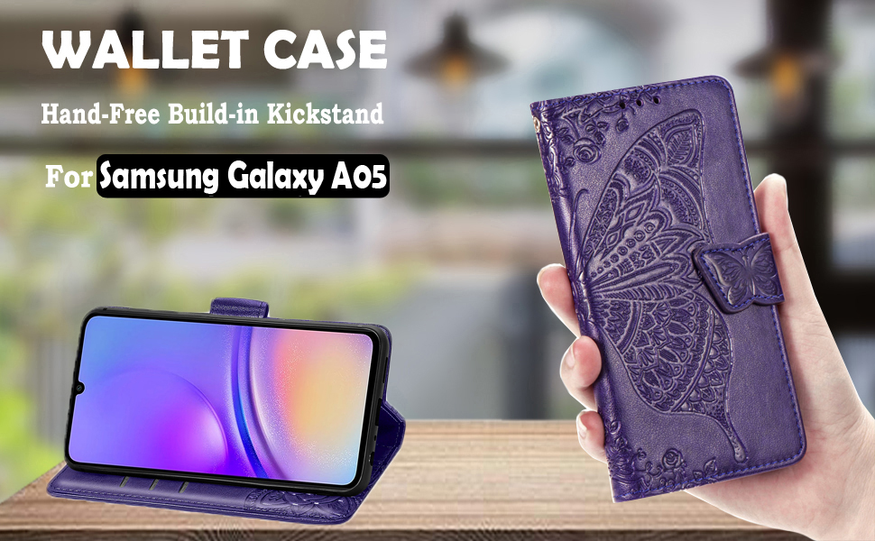 Amazon.com: HAOTP For Samsung Galaxy A05 Phone Case Wallet, Flip Folio Cover, Credit Card ...