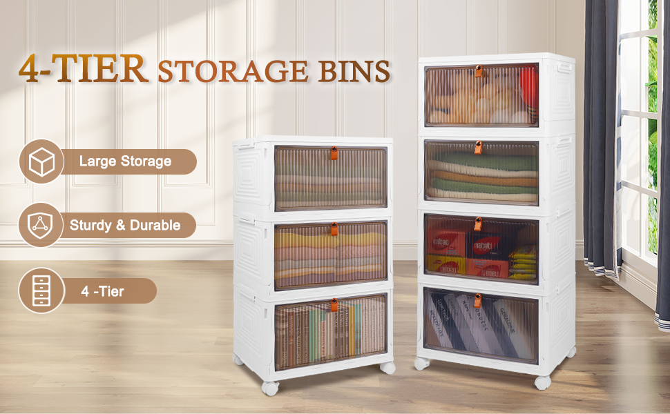 Contenedores de almacenamiento de plástico de 4 niveles de 23 cuartos ...