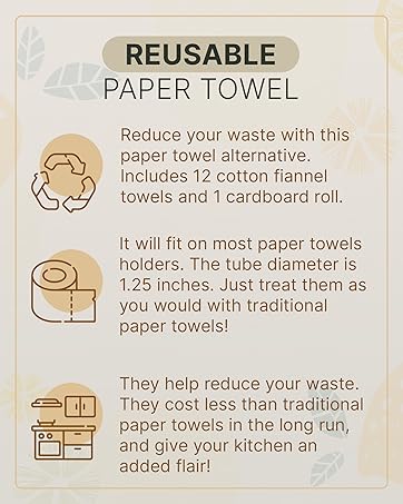 Amazon.com: GRACEFULIVING Extra Large Reusable Paper Towels – Washable, Super Soft, Absorbent ...