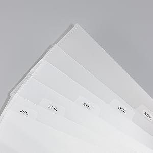 Amazon.com : 2 Set A6 Cash Envelopes with Index Dividers 6-Tab Zipperless Frosted PP No-Hole ...
