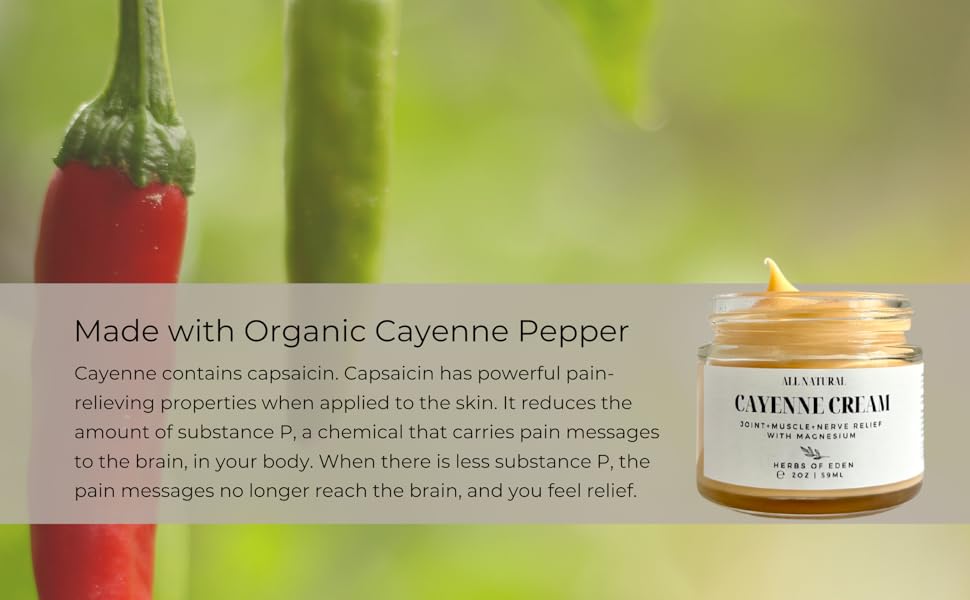 Amazon.com: Organic Cayenne Arnica Cream Rub with Magnesium for Muscle Joint Nerve Neuropathy ...