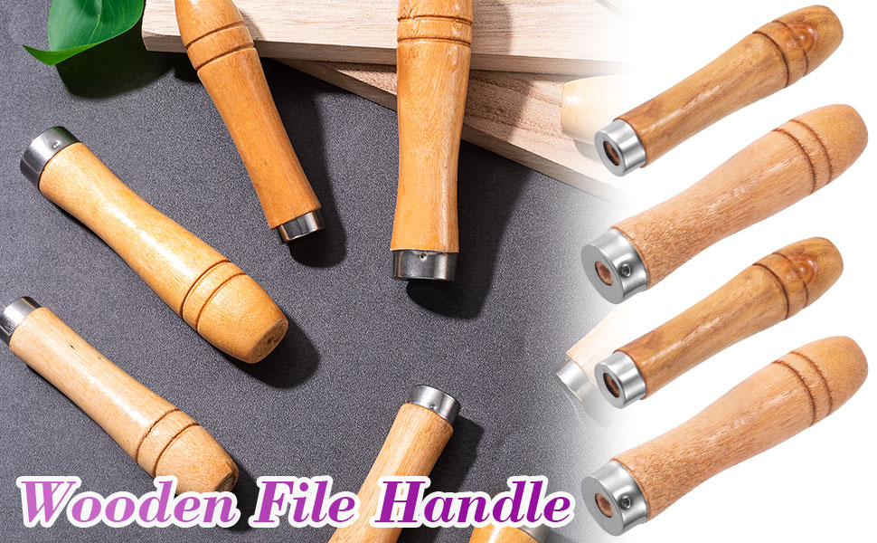 Mxxipp 10pcs Wooden Handles with Metal Collar, Medium & Large Wood ...