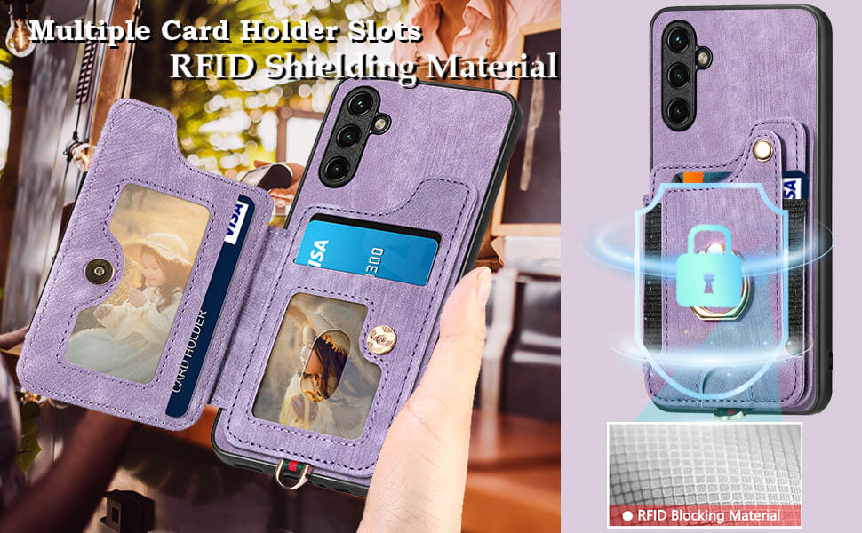 Amazon.com: A54 5G Case,Card Holder Wallet for Samsung Galaxy A54 5G Case,Ring Holder Stand,RFID ...