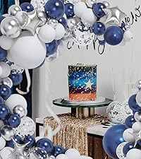 Amazon.com: iLaFm 151pcs Navy Blue Silver Balloons Garland Arch Kit for Graduation Class of 2024 ...