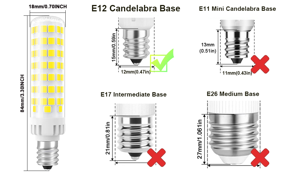 TAIYALOO Dimmable E12 Candelabra LED Light Bulbs 100W Equivalent, Daylight White 6000K, 1000 ...