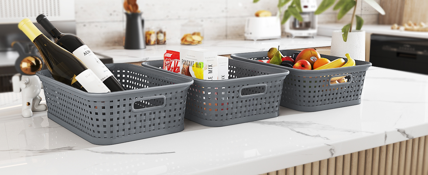 Amazon.com: 12 Pack Plastic Storage Baskets, Small Baskets for ...