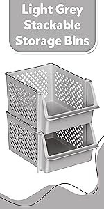 Amazon.com - Skywin Plastic Stackable Storage Bins for Pantry - 2 Pack ...
