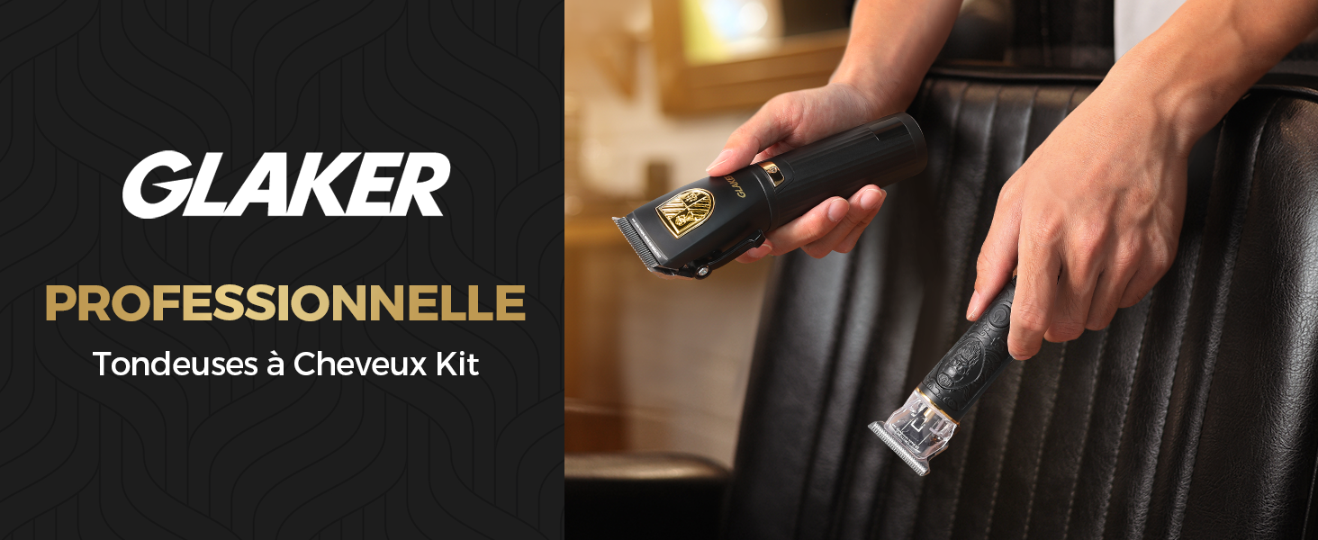 GLAKER Tondeuse Cheveux Hommes Professionnel, Tondeuse Barbe et Cheveux Homme, Tondeuse Barbe ...