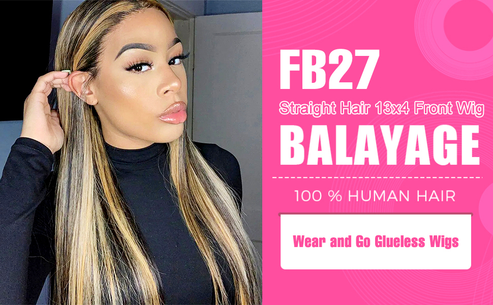 Amazon.com : SUPERLOOK Real Bleached Knots Highlight Lace Front Wigs Human Hair 220% Density ...
