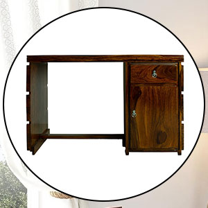 WOODMAZE Sheesham Wood Computer Table with Drawer and Door Storage for ...