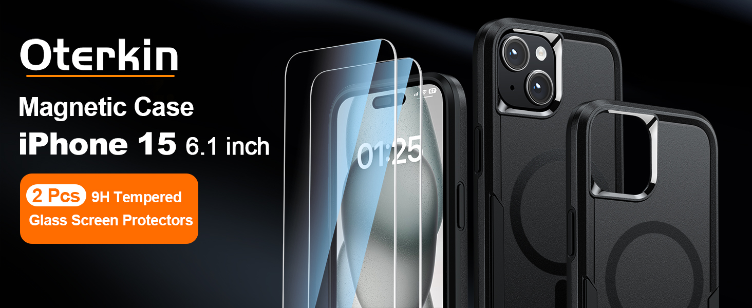 Amazon.com: Oterkin Magnetic for iPhone 15 Case, [Compatible with MagSafe],[Strong N52 Magnets ...