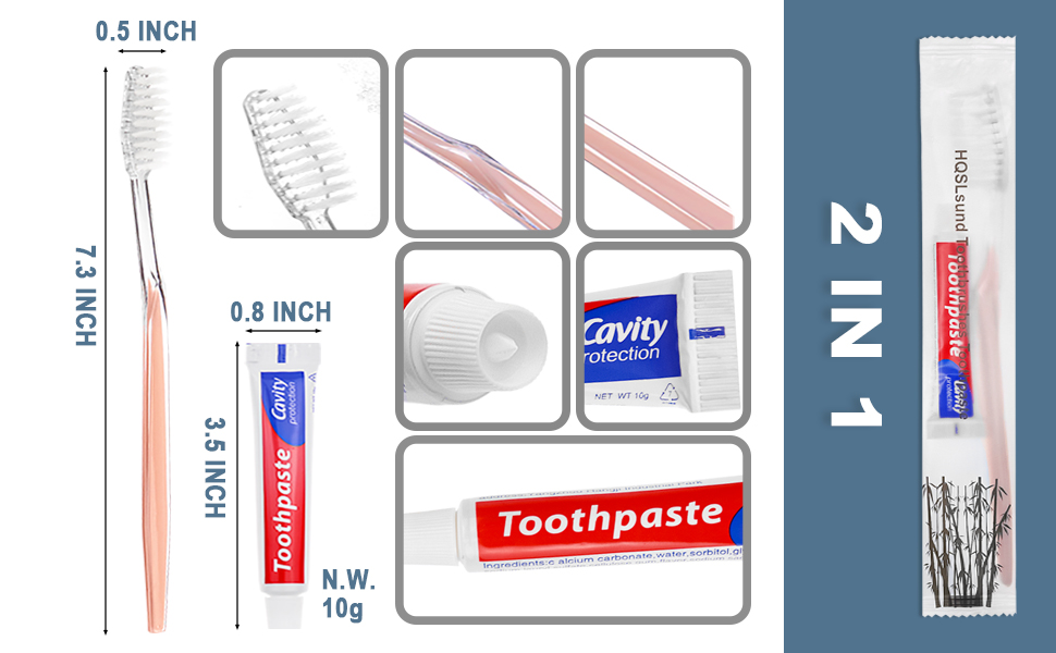 HQSLsund 100 Pcs Disposable Toothbrushes With Toothpaste Individually ...