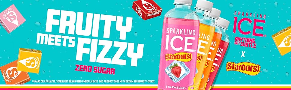Amazon.com: Sparkling Ice STARBURST Orange, Zero Sugar Flavored Sparkling Water, with Vitamins ...